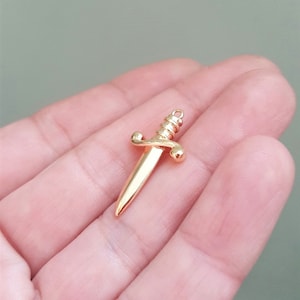 1/2/4/8 X 18K Gold Plated Dagger Charms, 25mm X 14mm, by Jewellery Making Supplies London ...