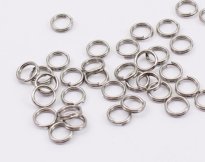 100 X Stainless Steel Split Rings, 6mm Outside Diameter, Steel Double ...