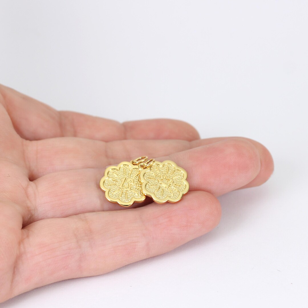 1/2/4 X Lucky Number Thirteen Charms, Gold Plated Brass, by Jewellery ...