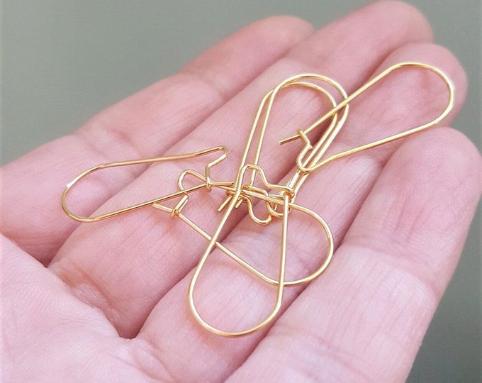 5/10/20 X Pairs of Medium Sized Kidney Hook Earrings Wires, Gold Plated ...