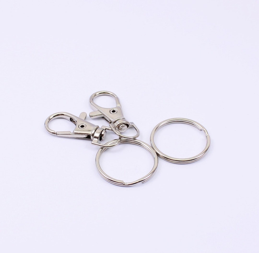 5/10 X DIY Keychain Swivel Clasp & Ring Sets , 32mm Swivel Clasp, 25mm ...