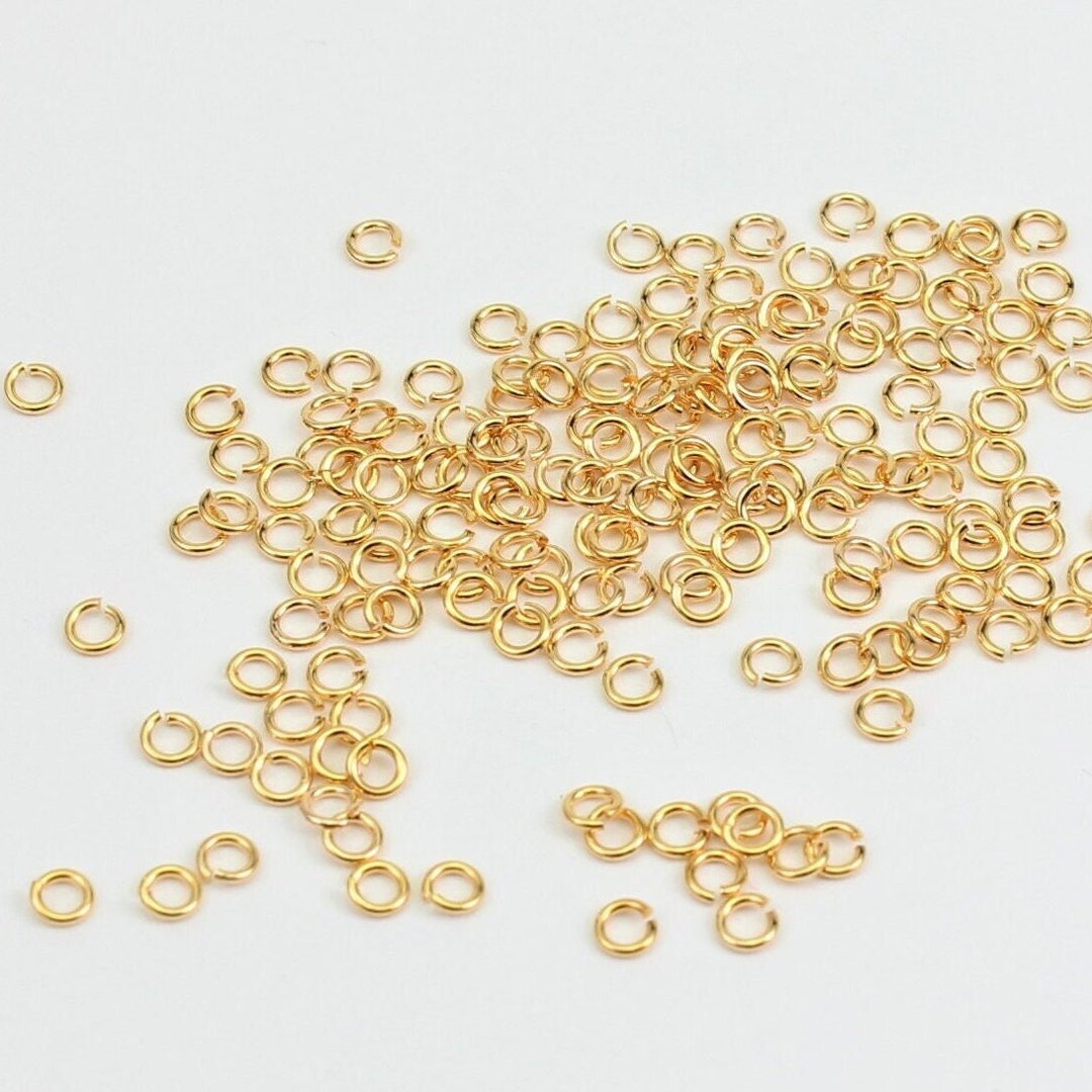 100/200/400 X 3mm Jump Rings, 18K Gold Plated, 0.6mm, Open Round Flush ...
