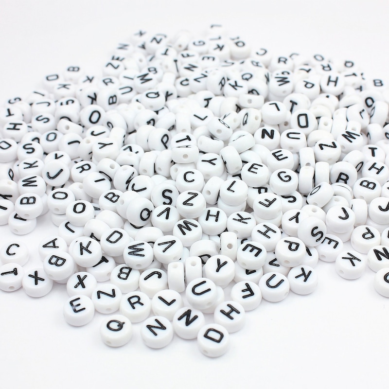 Cursive Letter Beads - Etsy
