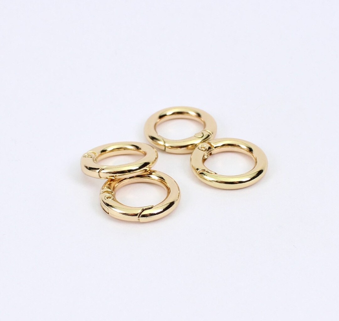 2/4/8 X Gold Plated Heavy Gauge Round Locking Rings, 20mm Outside ...