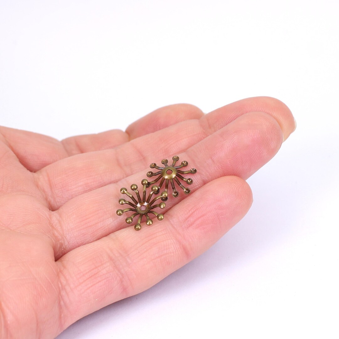 20/40 X Bronze Patina Flower Stamen, 15mm Flower Centres, Copper, by ...
