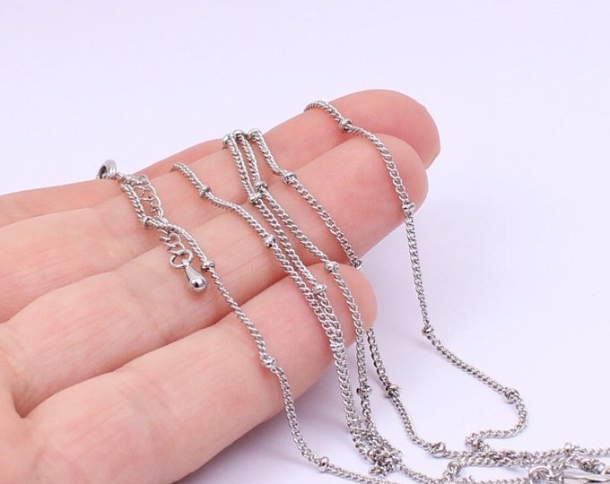 1/2/4 X Satellite Chain Necklace Findings, Platinum Plated With ...