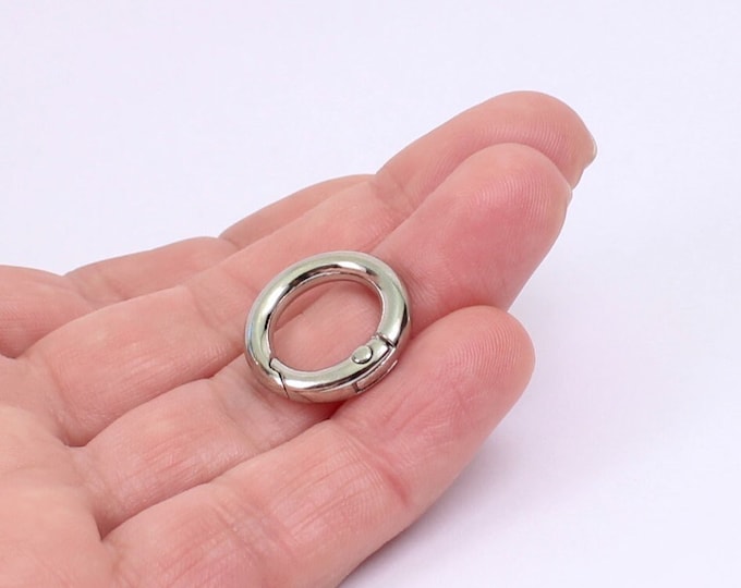 2/4/8 X Spring Gate Heavy Gauge Round Locking Rings, 20mm Outside ...