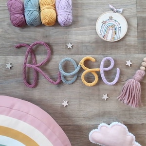 Rope Word, Wire Art. Multi Coloured Wire Name. Rainbow Lettering ...