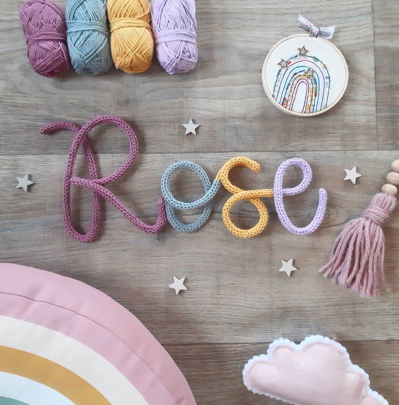 Rope Word Wire Art. Multi Coloured Wire Name. Rainbow - Etsy UK