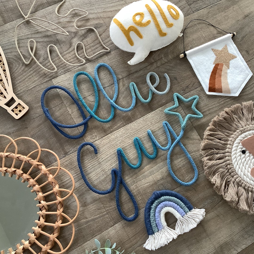 Rope Word, Wire Art. Multi Coloured Wire Name. Rainbow Lettering ...