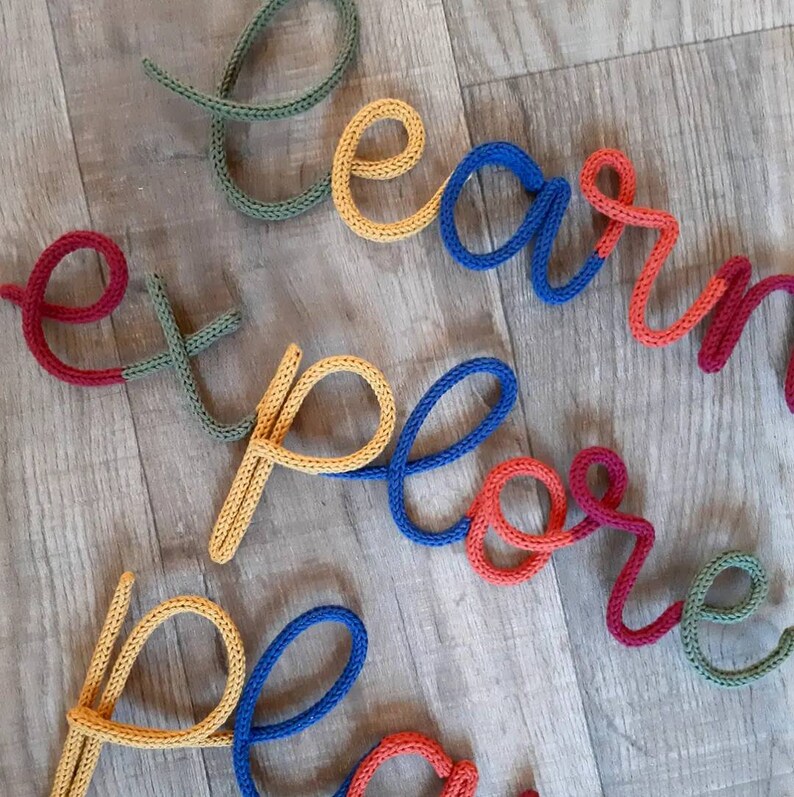 Rope Word Wire Art. Multi Coloured Wire Name. Rainbow - Etsy UK
