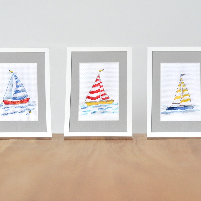 Boat Cross Stitch - Etsy