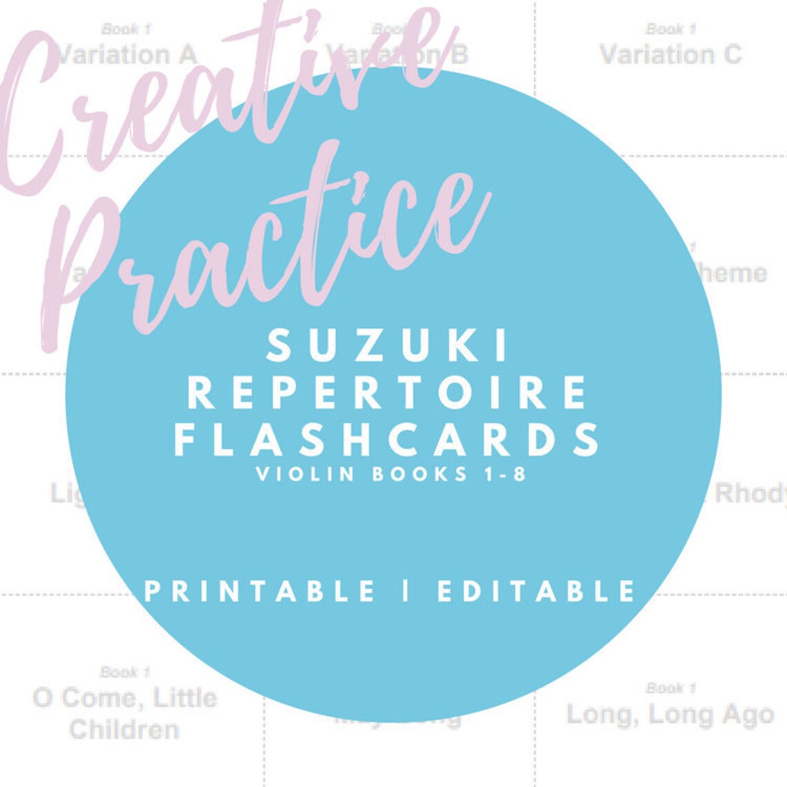Suzuki Repertoire Printable Flashcards, Violin Books 1-8 - Etsy