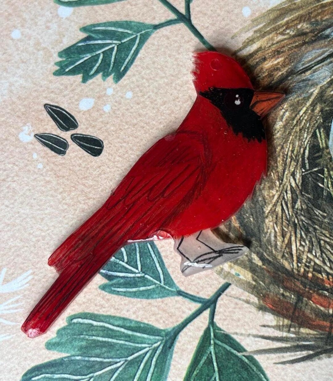 Northern Cardinal Lapel Pin (or Magnet) - Etsy