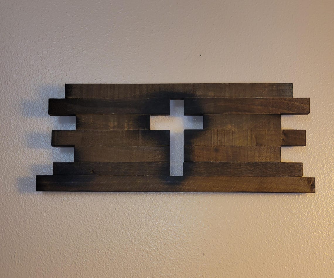 Handmade Wooden Cross Wall Art | Rustic Christian Home Decor | Faith ...