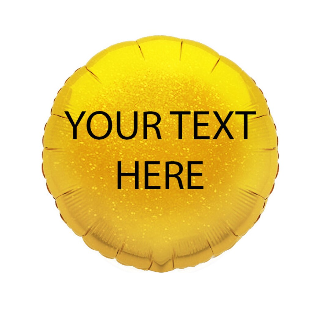 Personalise Custom Gold Sparkle Round Foil Inflated Helium Balloon in a ...