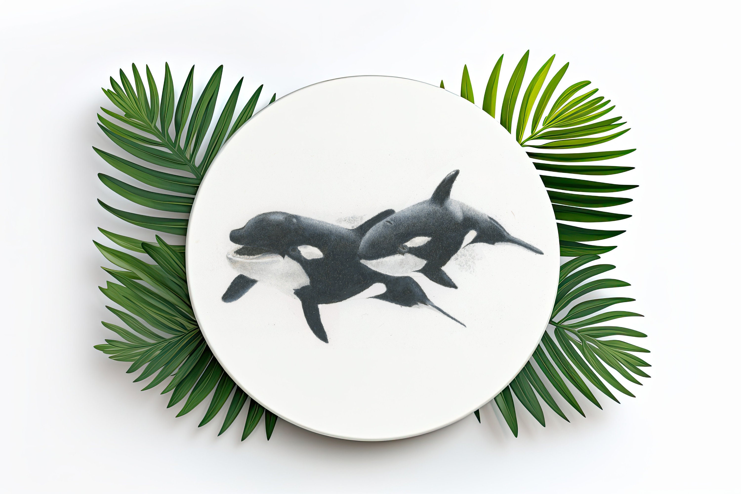 Round Under the Sea Orca 'killer Whale' MDF Coaster - Etsy