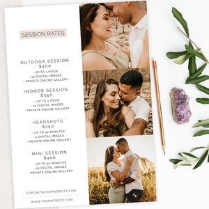 Photography Pricing PDF Template, Photography Price List, Photography ...