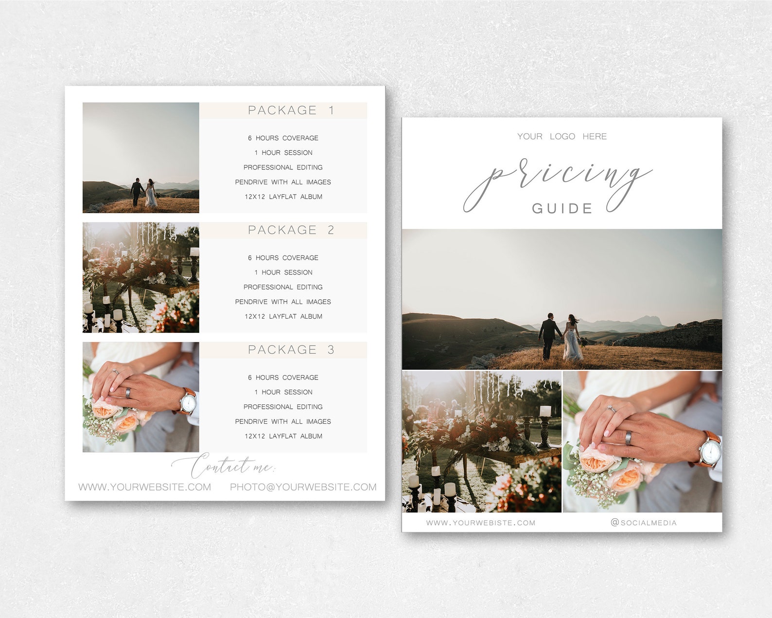 Photography Price List, Wedding Pricing Guide, Wedding Price Sheet ...