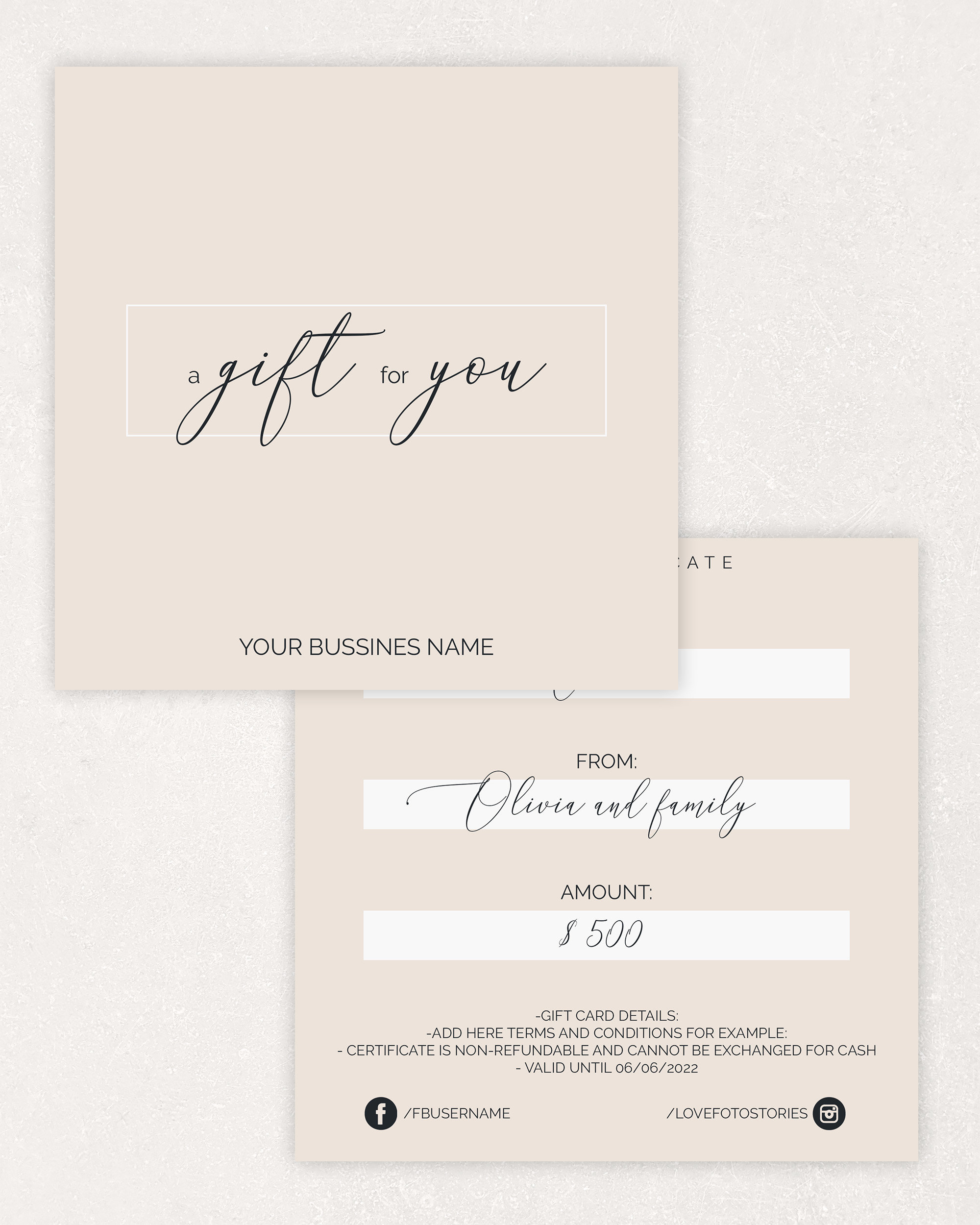 Premium Gift Card Certificate Template, Shop Voucher - Printable and ...