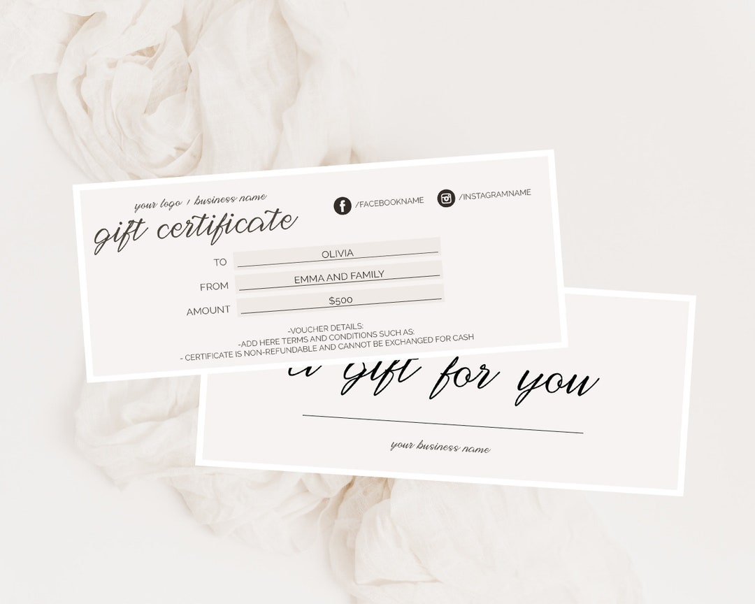 2022 Coupon, Voucher, Gift Certificate Template 8,5"x3,5", , Gift Card ...