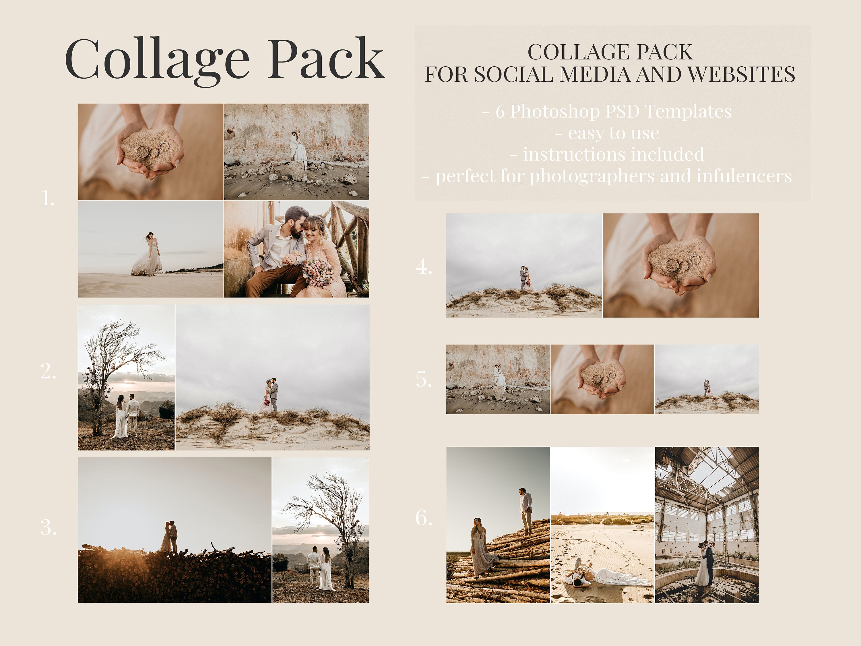 Collage Pack - Photoshop PSD Templates for Photography and Social Media ...