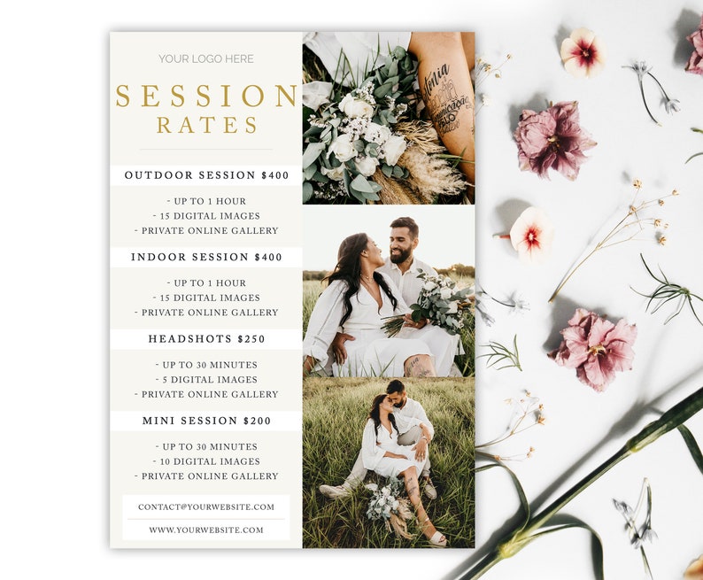 Photography Pricing PDF Template, Photography Price List, Photography ...