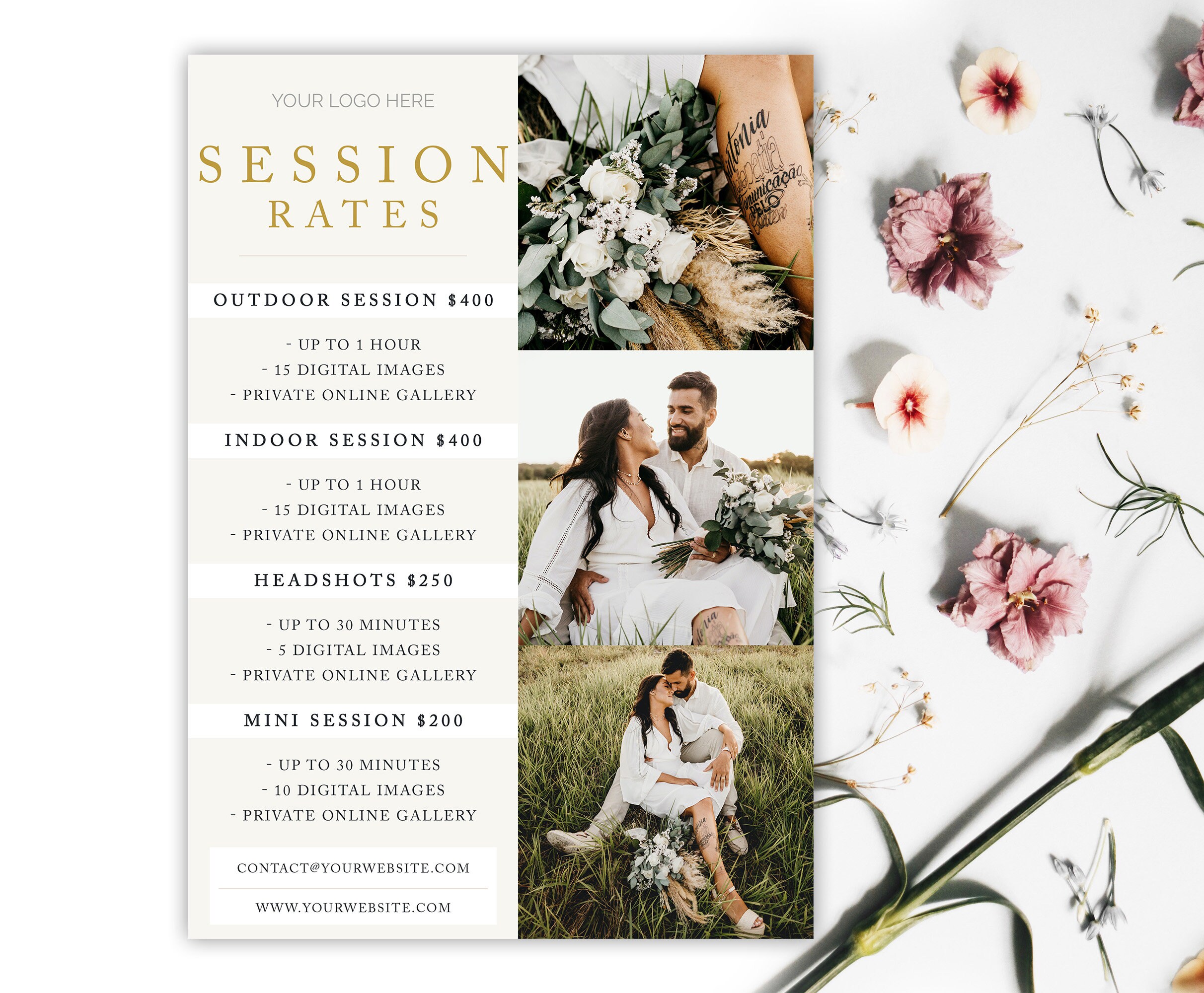 Photography Pricing PDF Template, Photography Price List, Photography ...