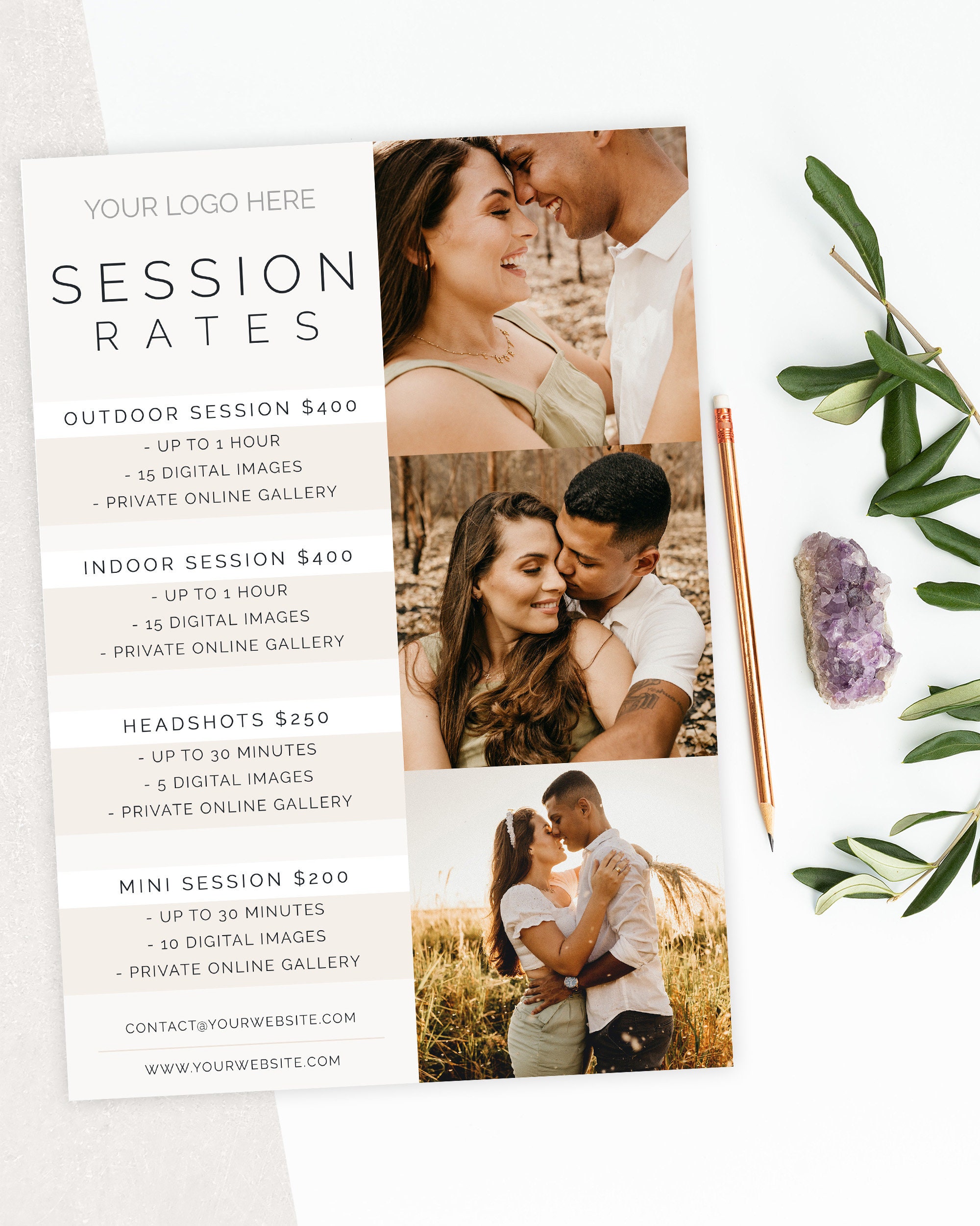 Photography Pricing PDF Template, Photography Price List, Photography ...