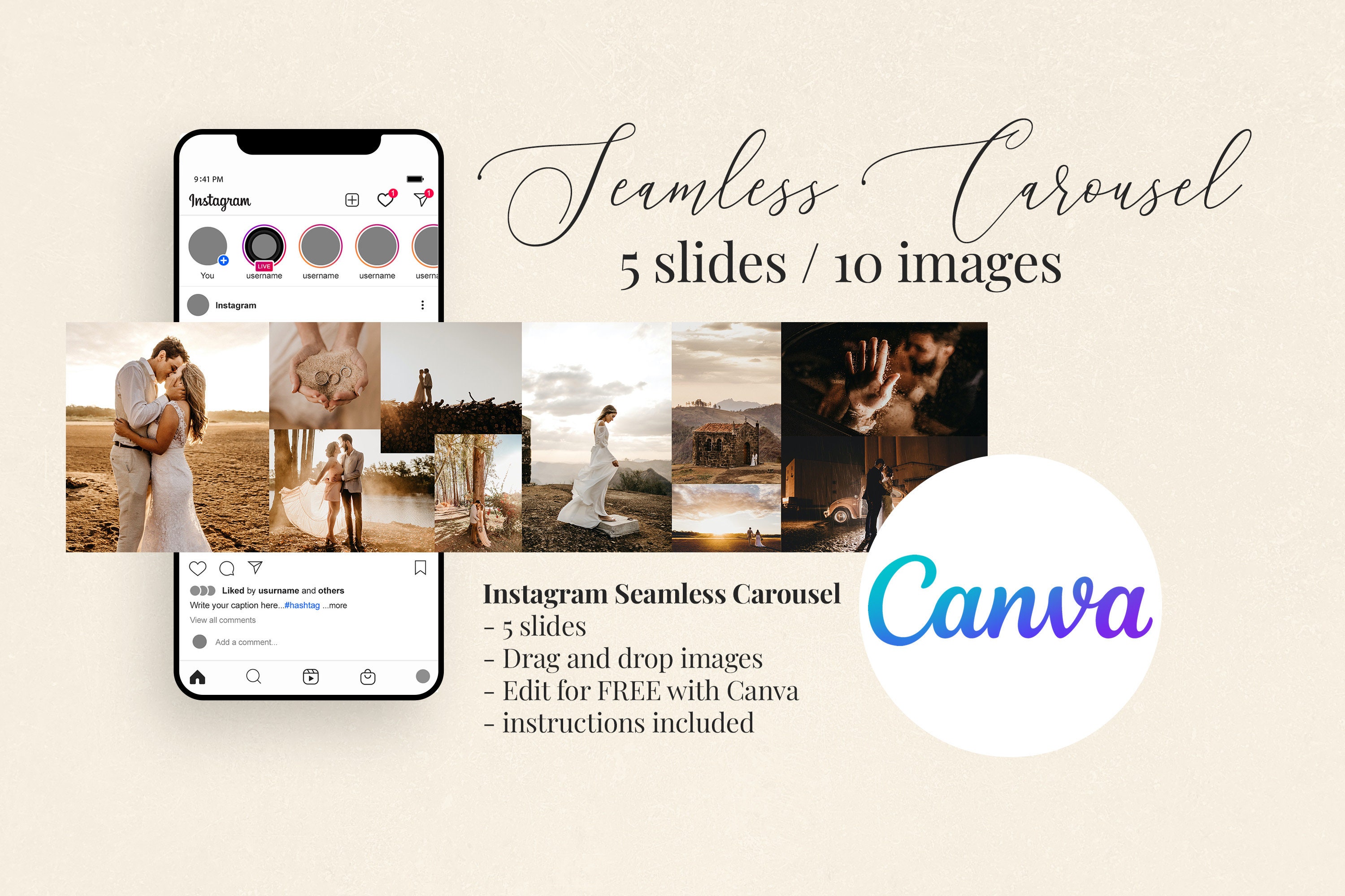 2022 Instagram Carousel, Canva Instagram Template, Seamless Carousel ...