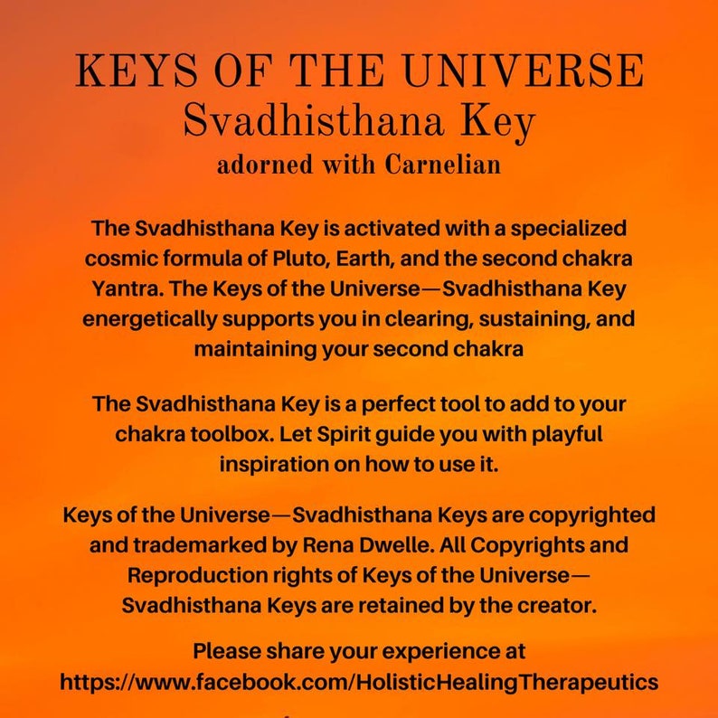 Keys of the Universe svadhisthana Key Chakra Keys sacral - Etsy