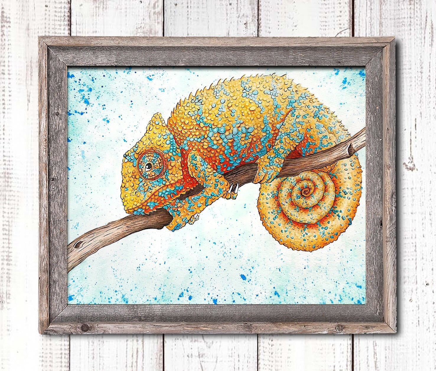 Chameleon Art Watercolor Chameleon Chameleon Prints | Etsy