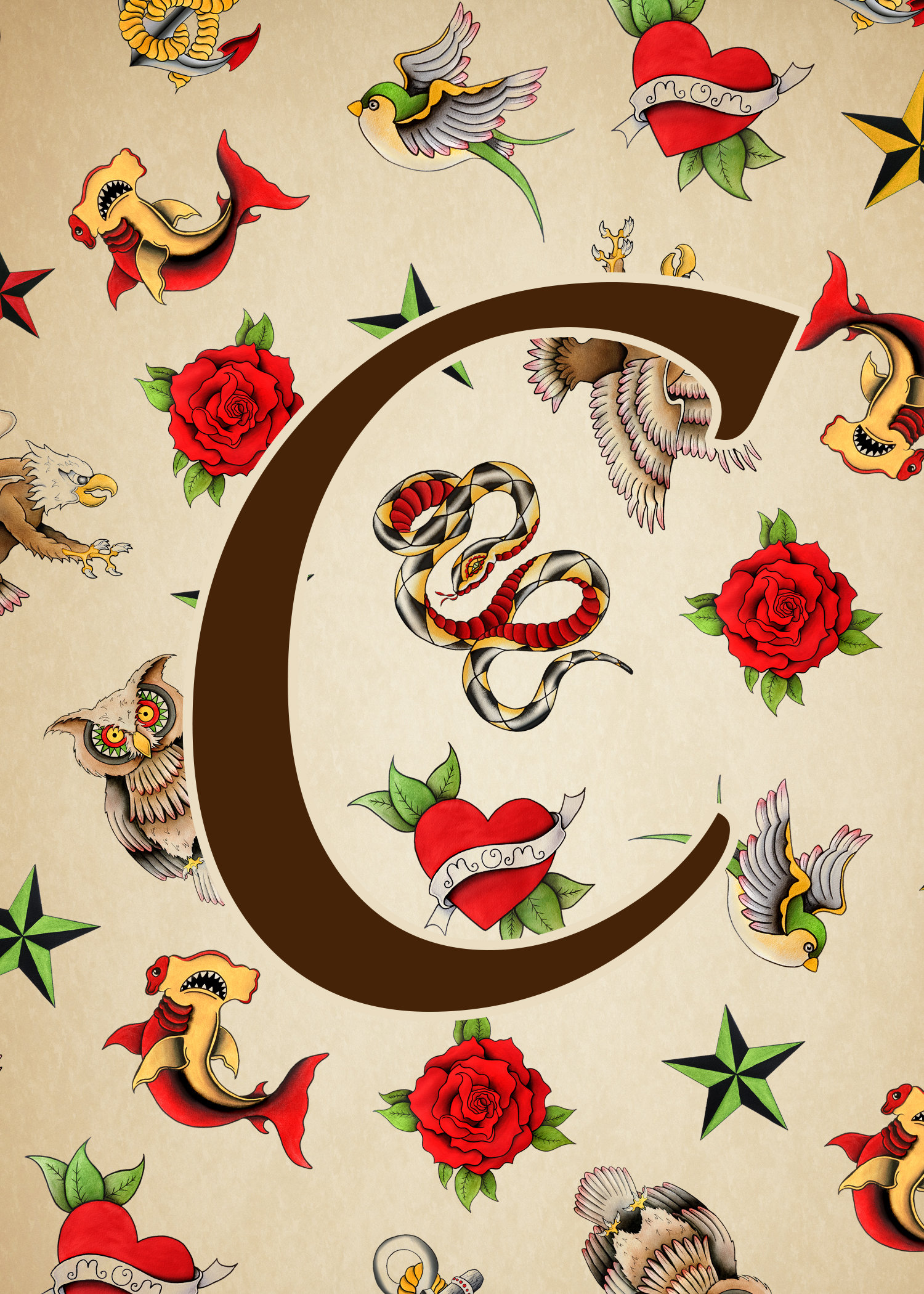 Custom Tattoo Letter Prints Sailor Jerry Letters - Etsy