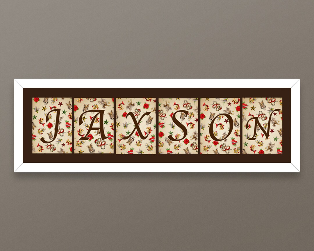 Custom Tattoo Letter Prints - Sailor Jerry Letters - Rockibilly Tattoo ...