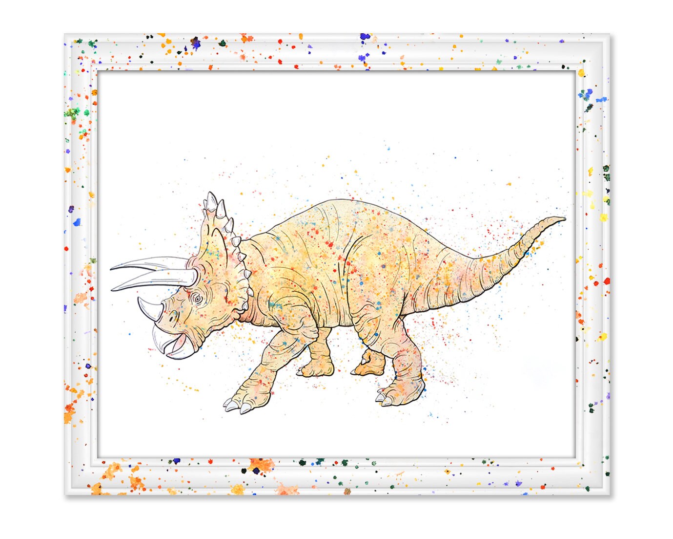 Watercolor Dinosaur Children's Art Collection | Unique Colorful ...
