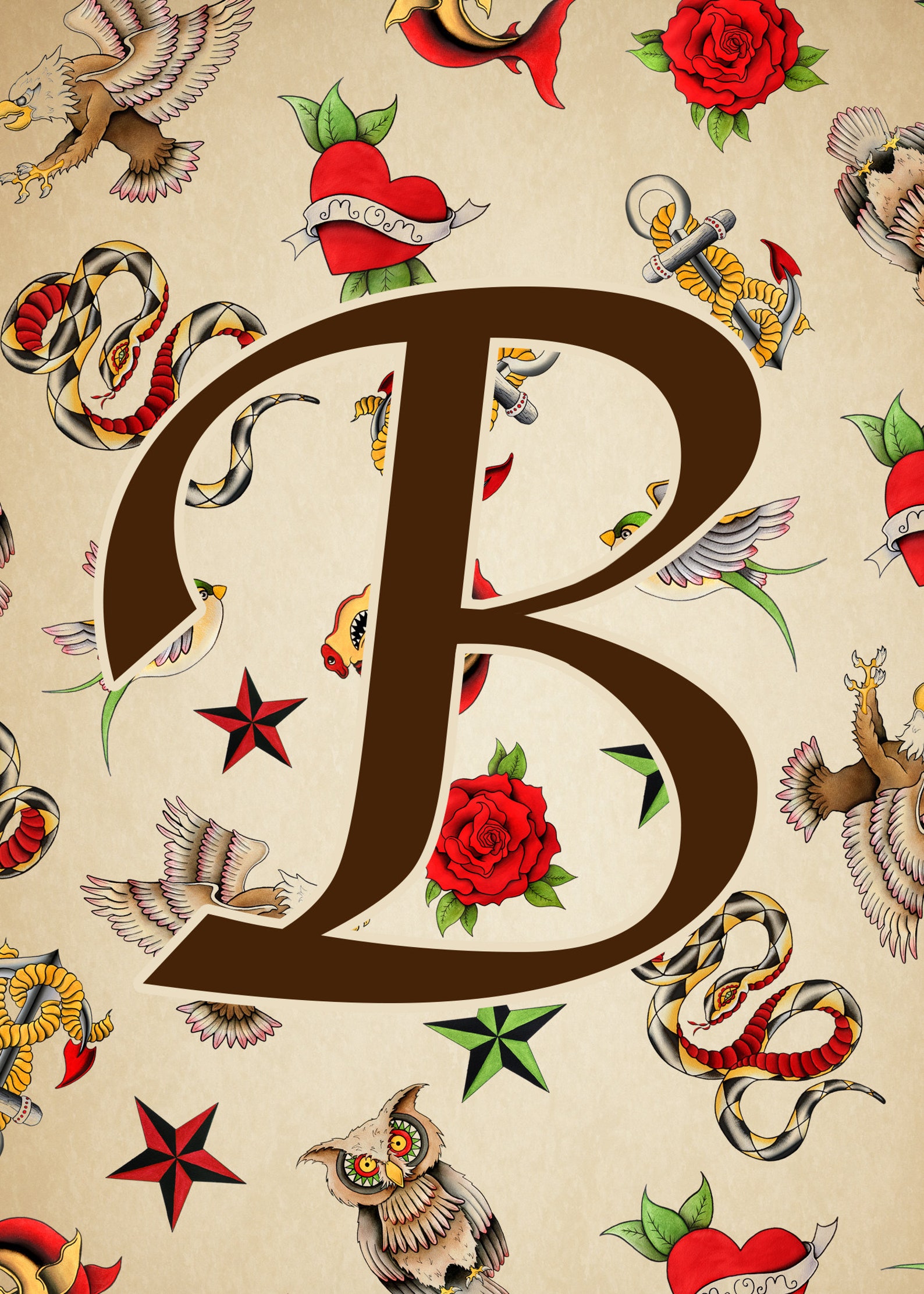 Custom Tattoo Letter Prints Sailor Jerry Letters - Etsy