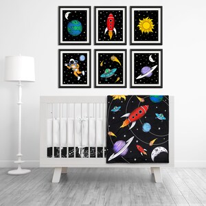 Outer Space Nursery Art Outer Space Decor Outer Space Prints Rocketship ...