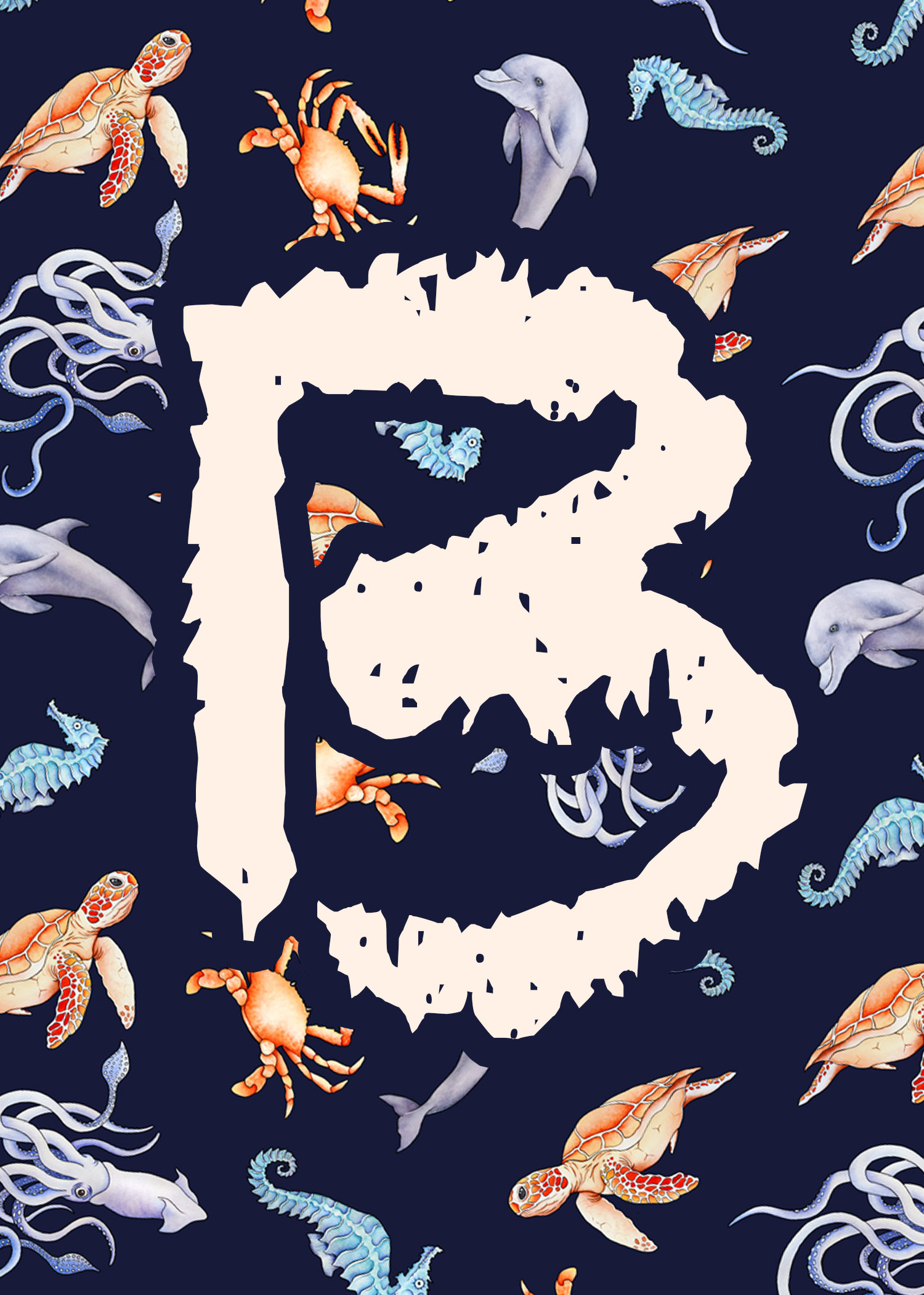 Custom Nautical Letter Prints Ocean Sea Creature Letters | Etsy