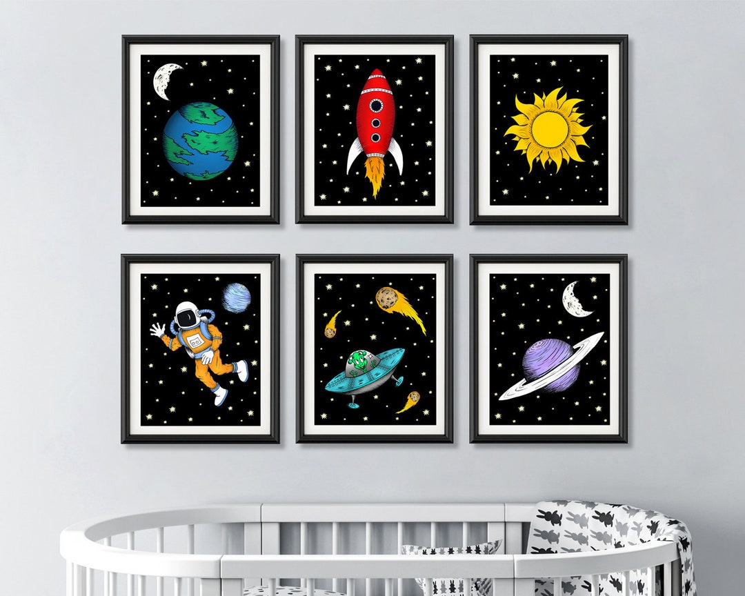 Outer Space Nursery Art Outer Space Decor Outer Space Prints Rocketship ...