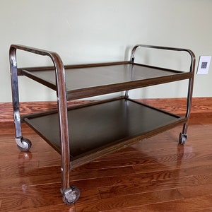 MCM Bar Cart/ Vintage Trolley Bar Cart/old School Rolling Cart/modern ...