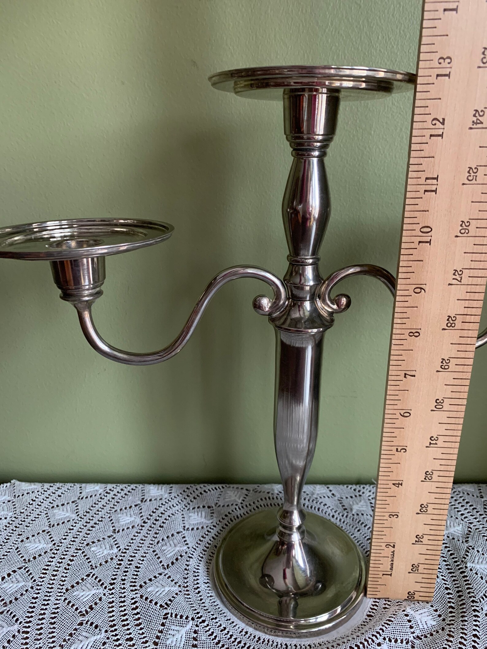 Godinger Silver Plated Candelabra/ Two Arms 3 Candles Large | Etsy