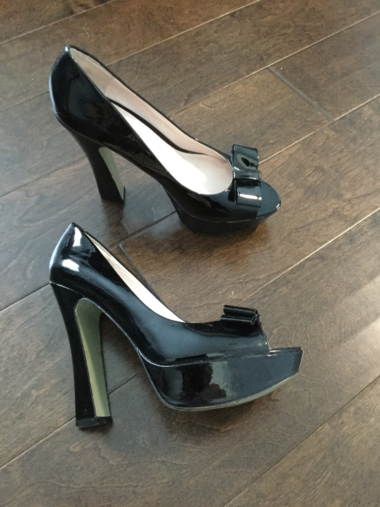 Vintage Koko & Palenki Black Patent Platform Shoes Sz 7,5 High Heels ...