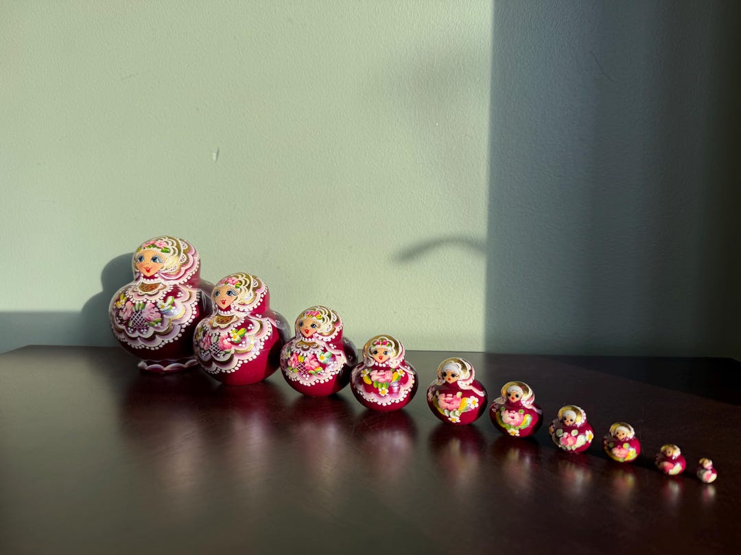 Vintage MATRYOSHKA Traditional Russian Wooden Nesting Dolls/made in ...
