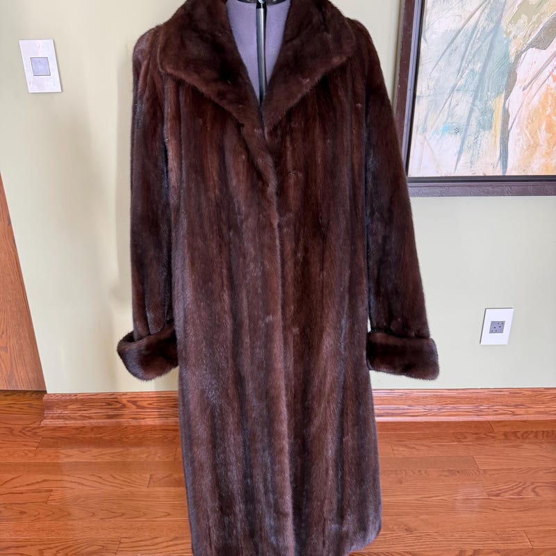 Brown Mink Fur Long Coat - Etsy
