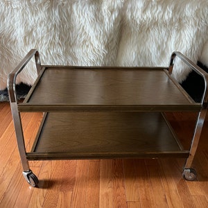 MCM Bar Cart/ Vintage Trolley Bar Cart/old School Rolling Cart/modern ...