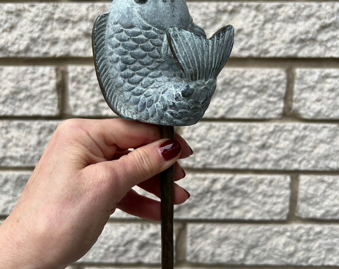 Vintage Dancing Asian Fish Bronze With Patina Garden Statue/ Garden ...