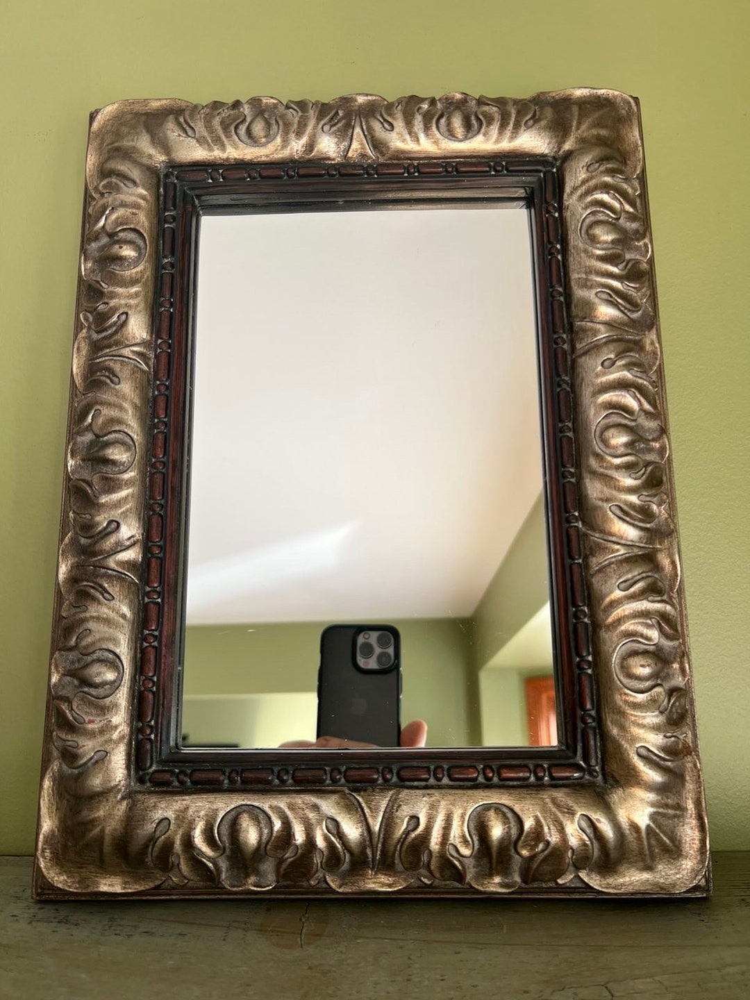 Vintage 1998 Bombay Co. Mirror/ Molded Silver Accent Frame Mirror by ...