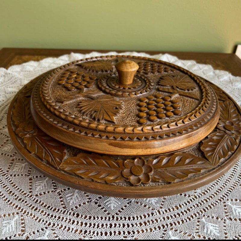 Wood Carved Plate - Etsy