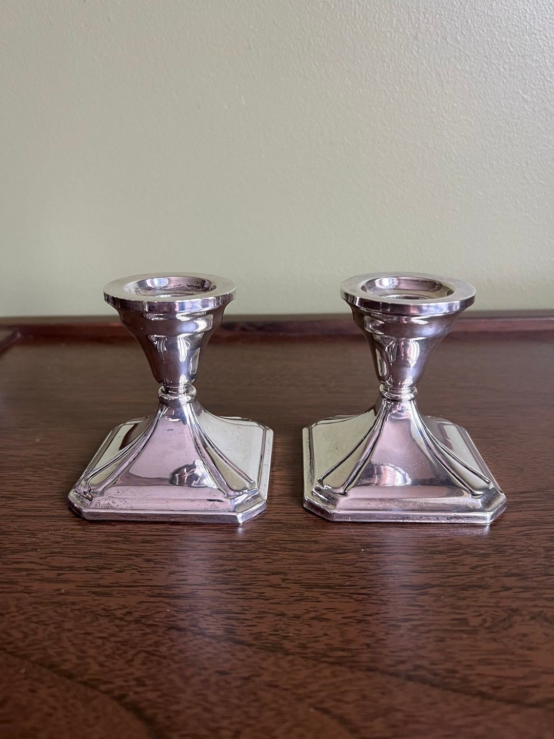 FISHER SILVERSMITHS 861 Pair of Weighted Sterling Silver Console ...