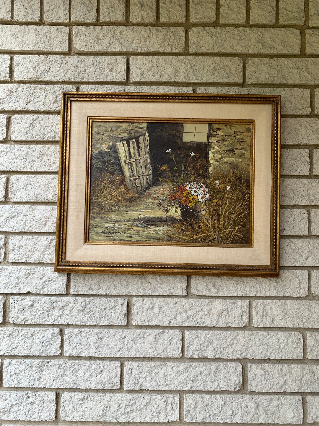 Vintage From 80s Oil Painting/ Floral and Farm Scenery Oil Painting ...